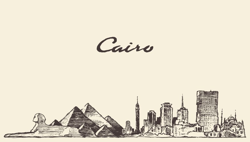 Cairo egypt city map in retro style Royalty Free Vector