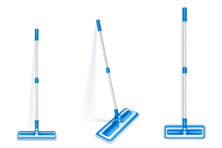 Clean electric mop cartoon Royalty Free Vector Image
