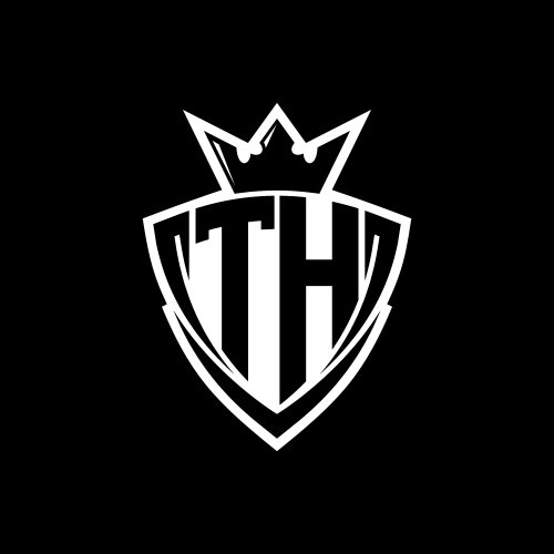 Hq logo shield shape with geometric crown inside Vector Image