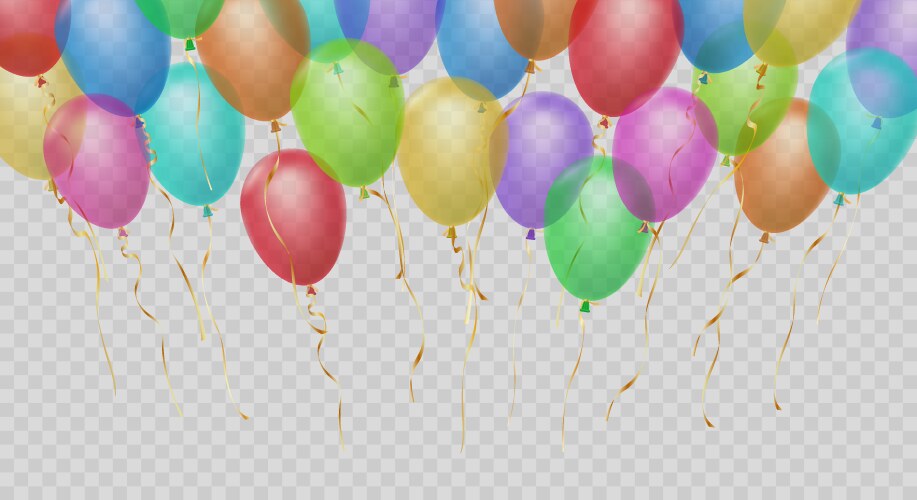 Realistic balloons on transparent Royalty Free Vector Image