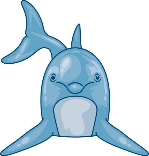 Cartoon sea cow front view Royalty Free Vector Image