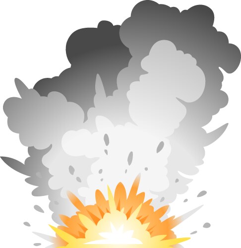 Bomb explosion on ground Royalty Free Vector Image