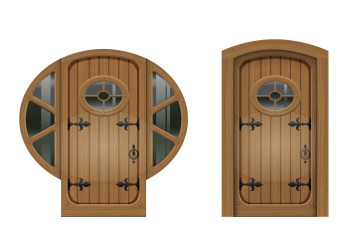 Wooden door Royalty Free Vector Image - VectorStock