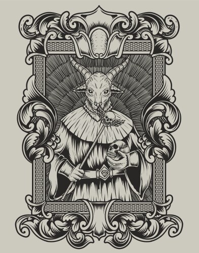 Satan goat baphomet 2 Royalty Free Vector Image