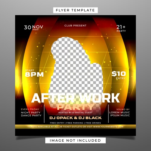 Party after work flyer template Royalty Free Vector Image