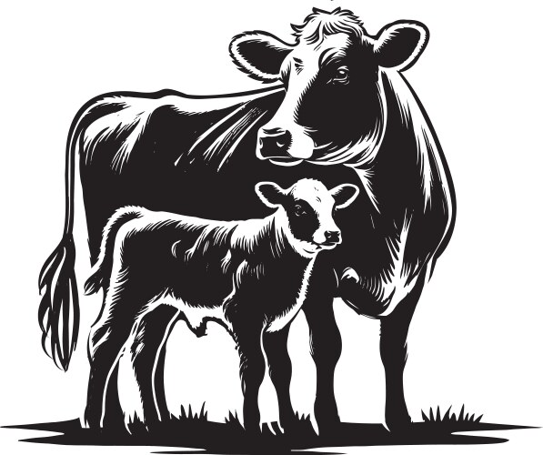 Calf Clip Art Black And White Cow And Calf Silhouette Cow And Calf