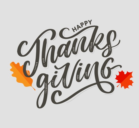 Thanksgiving text with floral vignette Royalty Free Vector