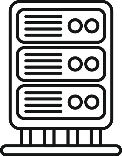 Server rack icon flat style Royalty Free Vector Image