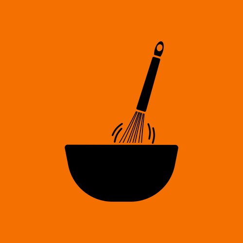 Corolla mixing in bowl icon Royalty Free Vector Image