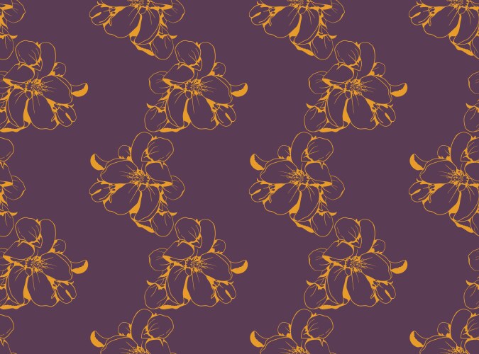 Hand drawn floral pattern design flower drawing Vector Image