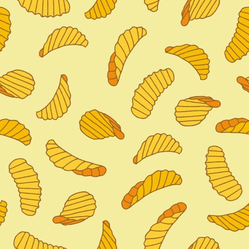 Outline chips seamless pattern for print Vector Image