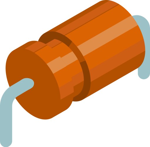 Resistor isometric semiconductor composition Vector Image