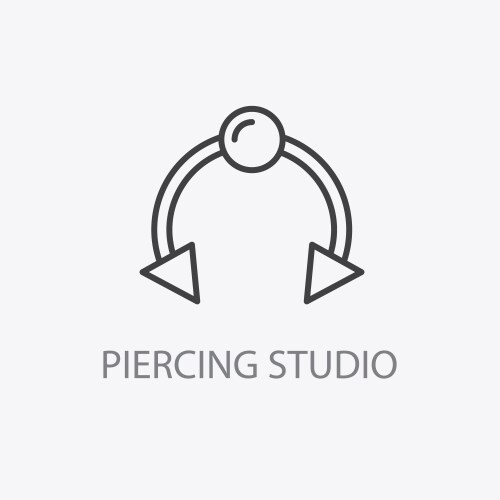 Piercing studio logo minimal – Royalty-Free Vector | VectorStock
