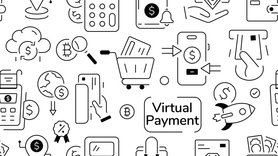 Virtual payment Royalty Free Vector Image - VectorStock