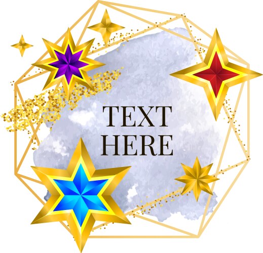 Gold frame paint hand painted brush stroke Vector Image