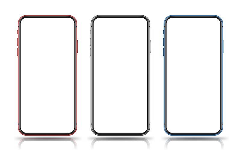 Set of blank screens with handphone smartphone Vector Image