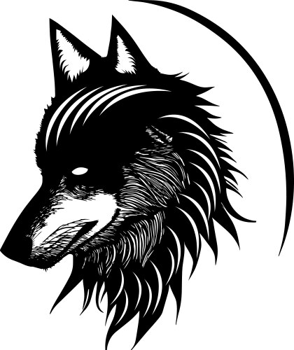 Tribal wolf - fierce head Royalty Free Vector Image