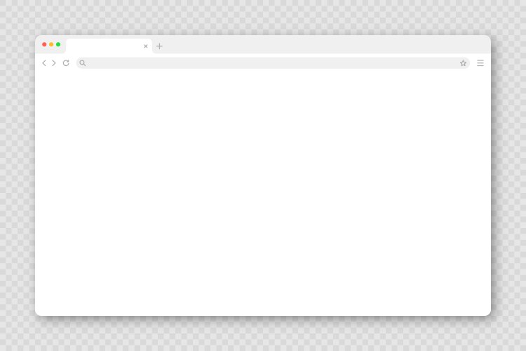 Transparent browser window website mockup frame Vector Image