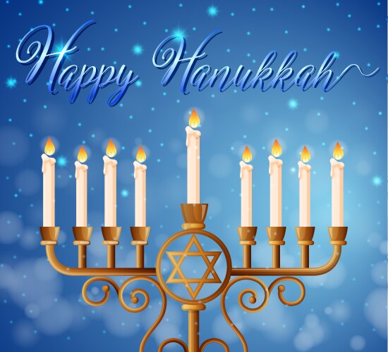 Happy Hanukkah Menorah Card – Royalty-Free Vector | VectorStock