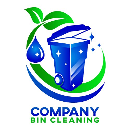 Modern trash can service logo Royalty Free Vector Image