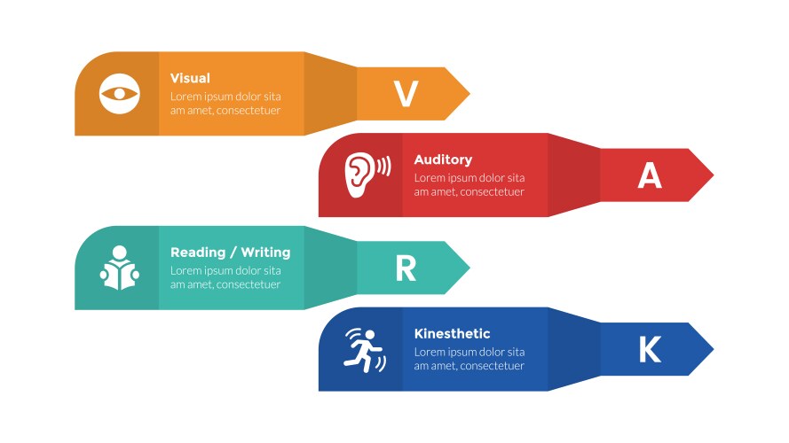 Vark learning styles infographics template Vector Image