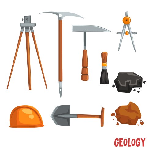 Geodesy equipment collection geodetic engineering Vector Image