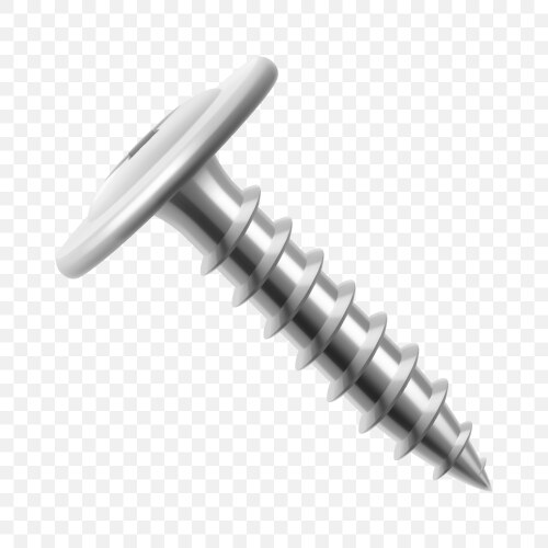 Metal screw isolated on transparent background Vector Image