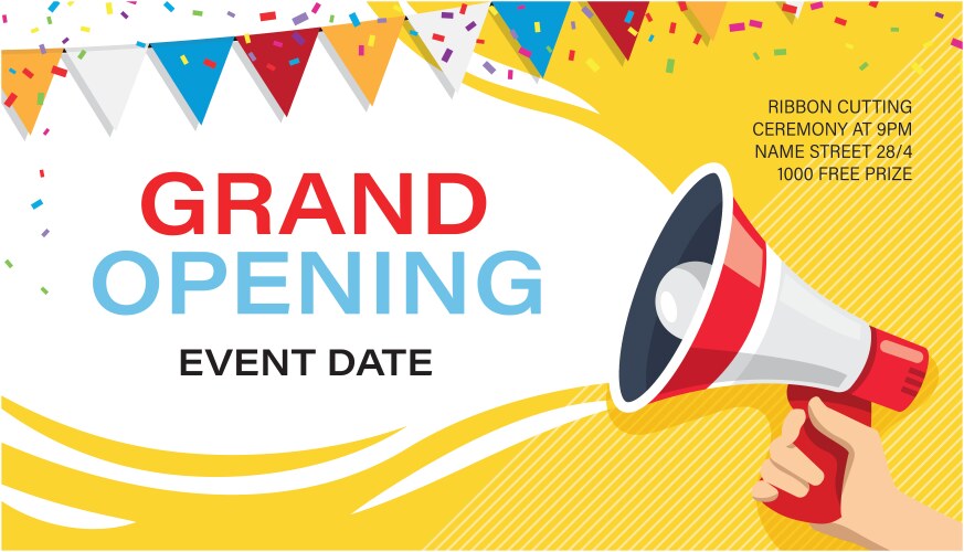 Grand opening banner Royalty Free Vector Image