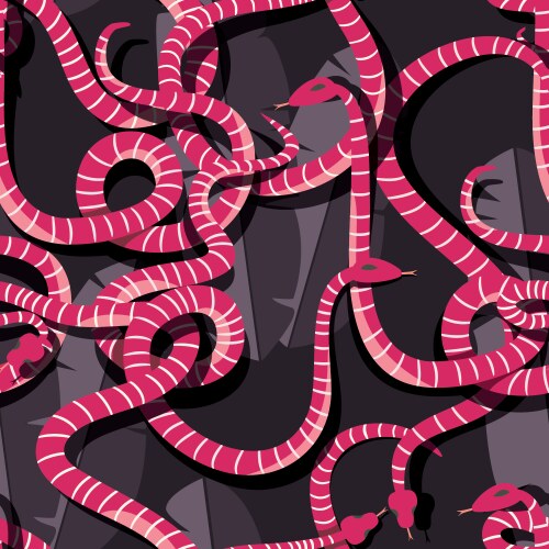 Seamless pattern with colorful intertwined snakes Vector Image