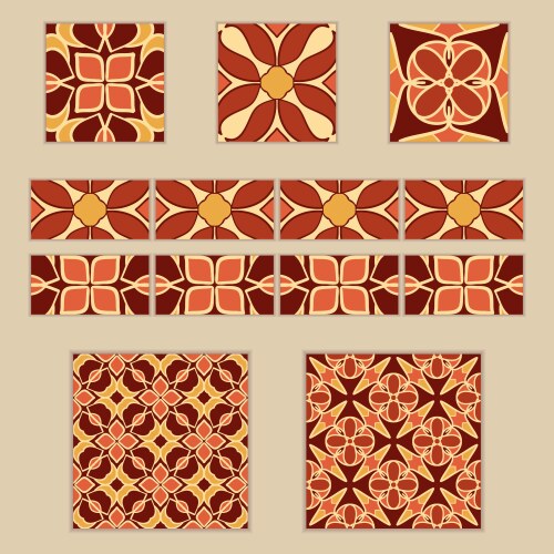 Set of decorative tile borders Royalty Free Vector Image