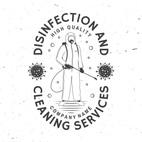 Disinfection and cleaning services badge logo Vector Image