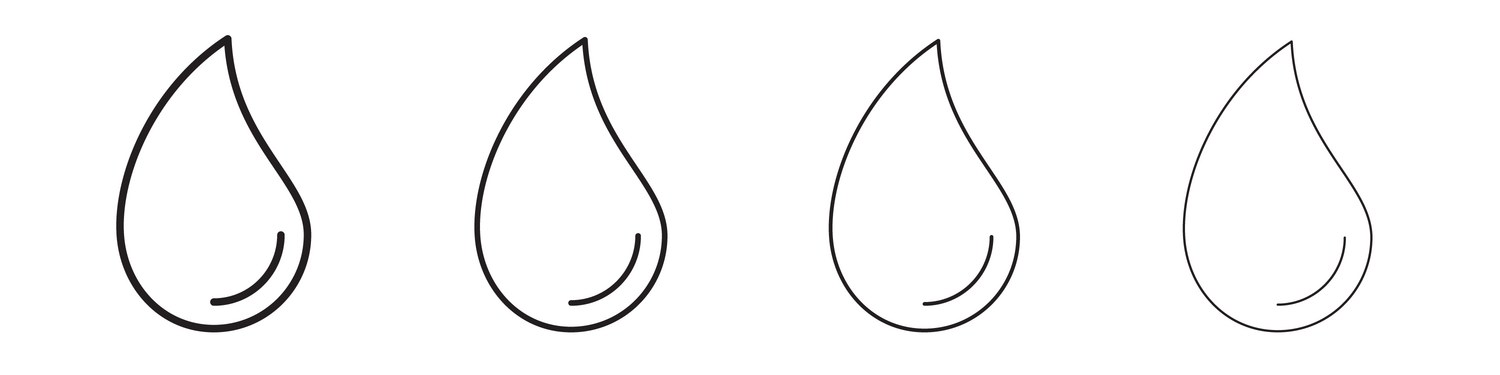 Drop icons outline symbol sign – Royalty-Free Vector | VectorStock