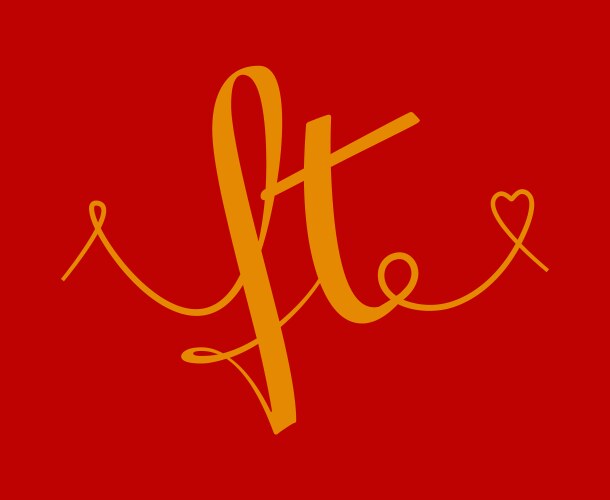 Rj initial wedding monogram calligraphy hand Vector Image