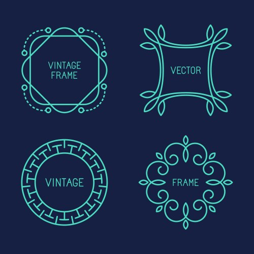 Organic logo outline set Royalty Free Vector Image