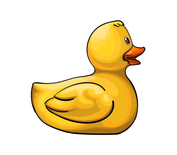 Cute Cartoon Yellow Rubber Duck Royalty Free Vector Image
