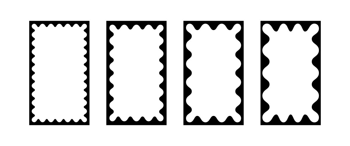 Cloudy wave curve edge frame wavy scalloped Vector Image