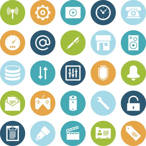 Flat design icons for user interface Royalty Free Vector