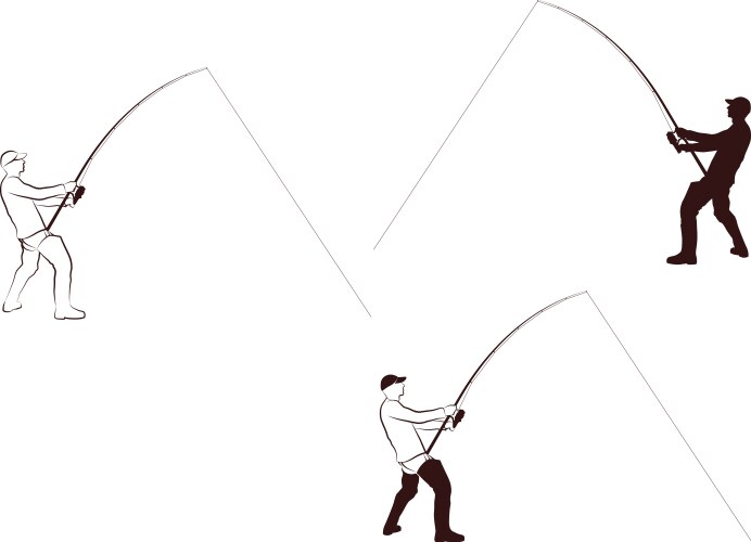 Angler silhouette Royalty Free Vector Image - VectorStock