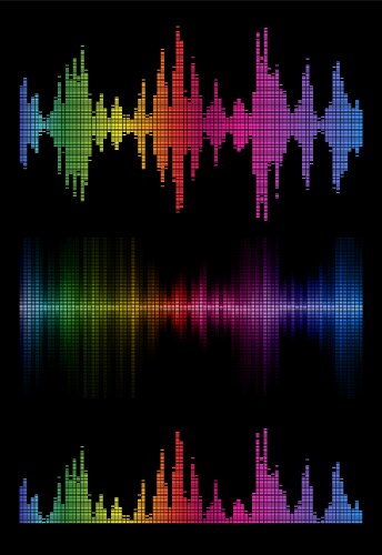 Audio wavefrom abstract music waves Royalty Free Vector
