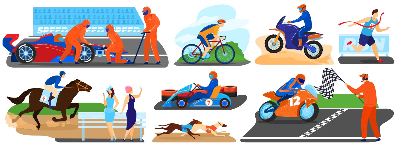 Cartoon horse racing Vector Images & Graphics for Commercial Use ...