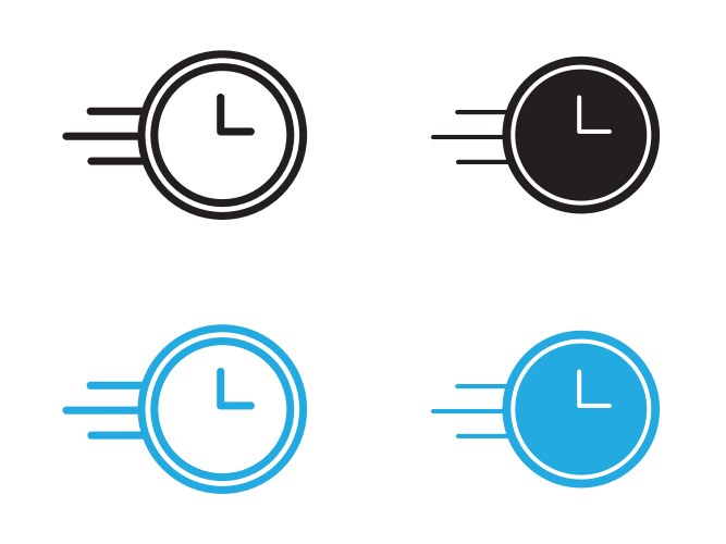 Running speed icon black and white outline sign Vector Image