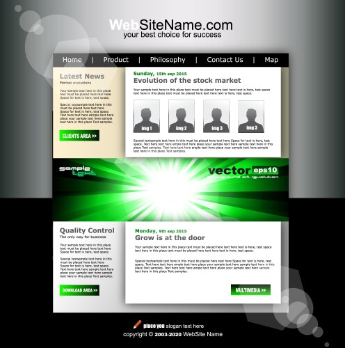 Website design template with green tree Royalty Free Vector