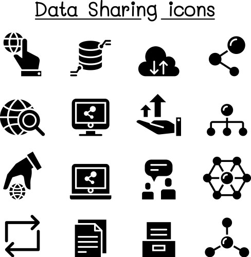 Big data cloud computing icons Royalty Free Vector Image