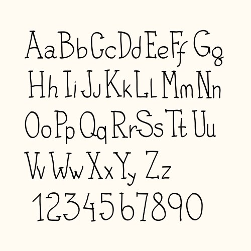 Hand lettering calligraphic alphabet script Vector Image