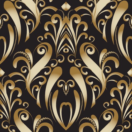 Golden baroque rich luxury pattern Royalty Free Vector Image