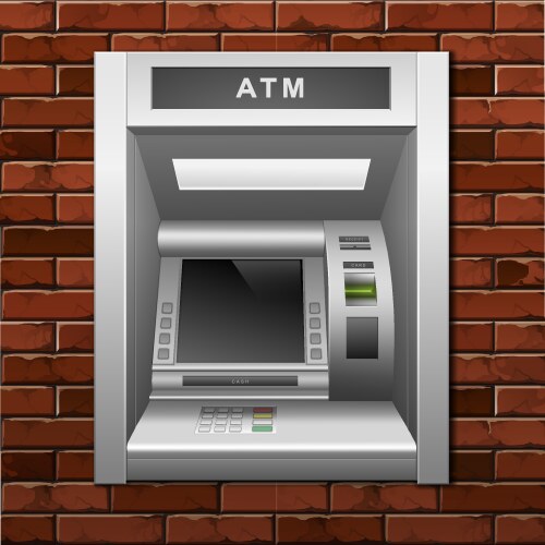 Atm screen automated teller machine monitor Vector Image