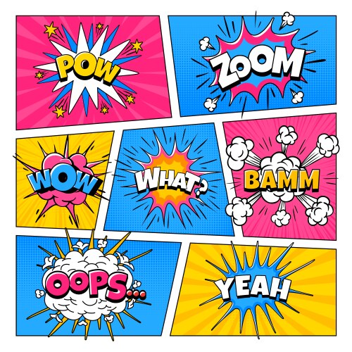 Comic book elements collection Royalty Free Vector Image