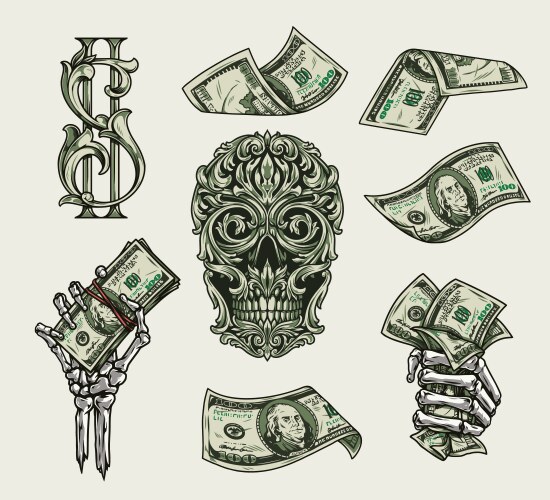 Vintage Money Design Elements Vector Images (over 8,100)