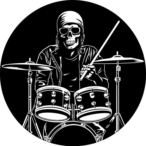 Bone beat skeleton drummer skull sticks Royalty Free Vector