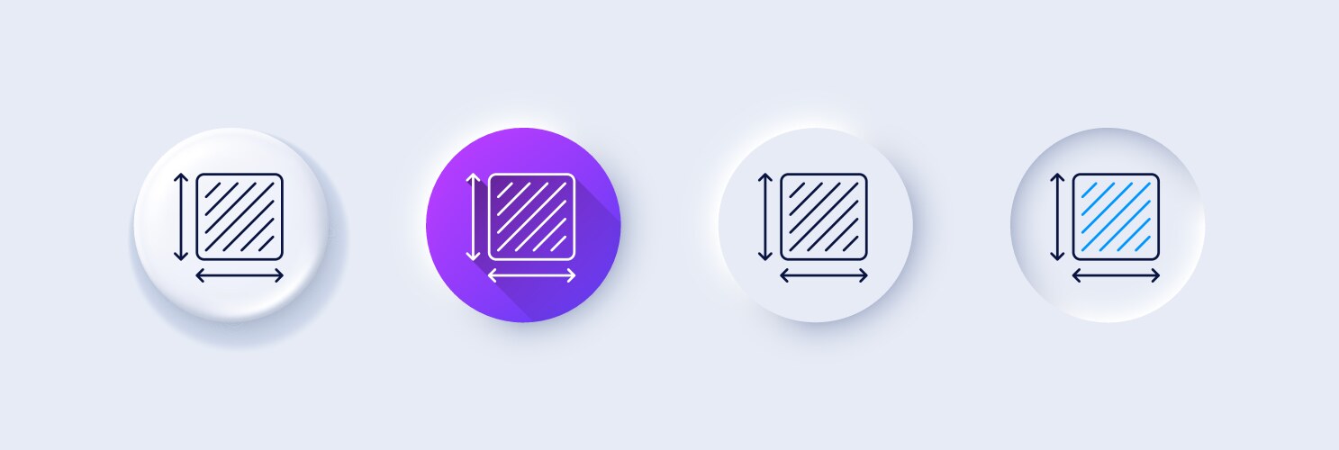 Square area line icon room dimension sign Vector Image